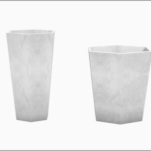 สี่เหลี่ยมคางหมูสูง TALL TRAPEZOID : กระถางปูน กระถางหินขัด Concrete ...