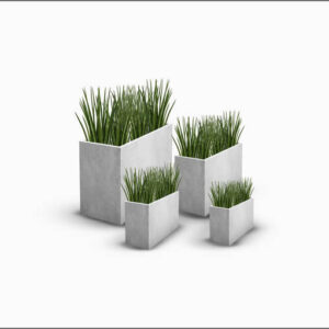 สี่เหลี่ยมคางหมูสูง TALL TRAPEZOID : กระถางปูน กระถางหินขัด Concrete ...